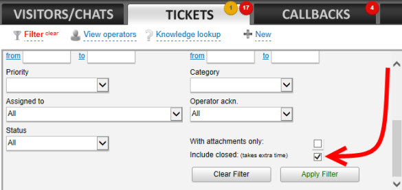 How to view closed tickets-LiveHelpNow-Knowledgebase