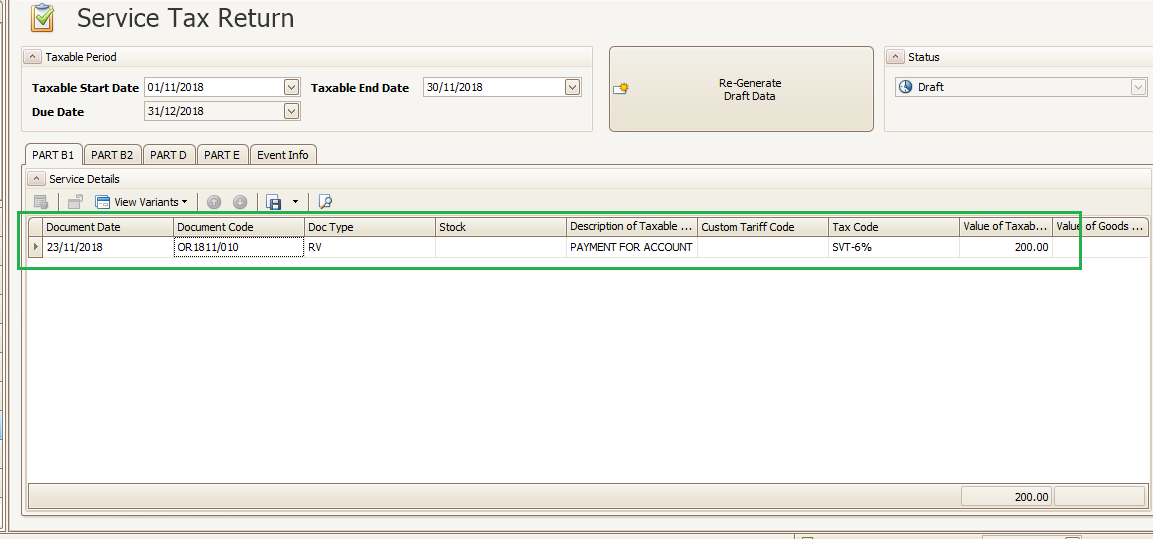 SST Service Tax Payment Basis [Optimum] : QNE Optimum Sdn. Bhd.
