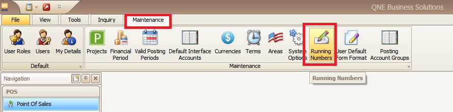 How to set Different Counter different running number : QNE Optimum Sdn ...