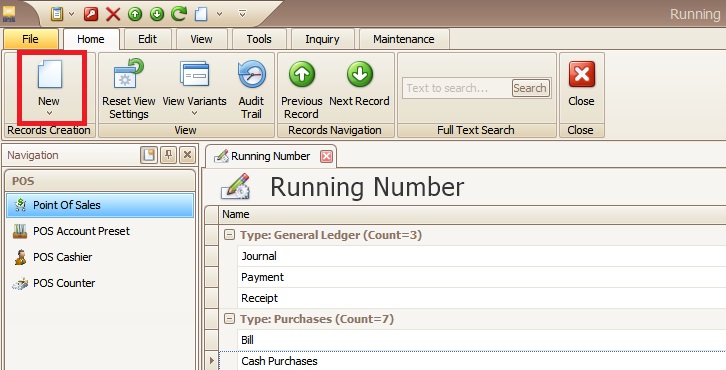 How to set Different Counter different running number : QNE Optimum Sdn ...